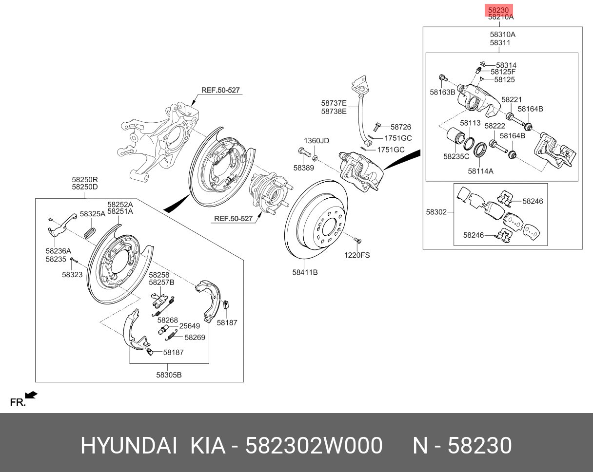 HYUNDAI 58230-2W000 58230-2W000,58230-2W100,58311-2WA00,58311-2WA01 ...