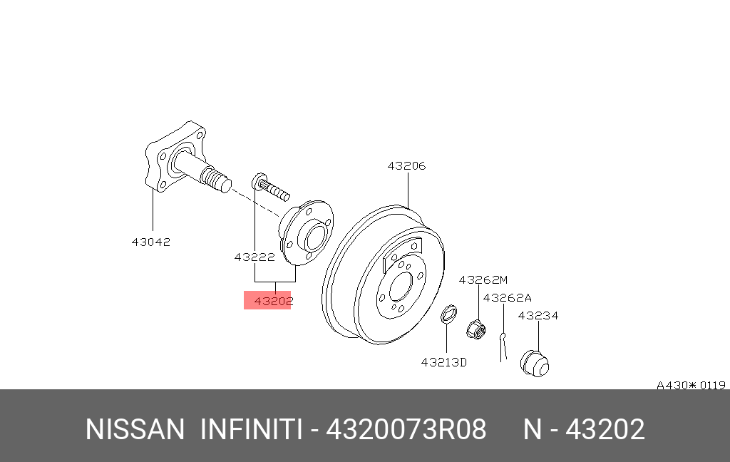 NISSAN 43200-73R08 43200-73R05,43200-WE205,43200-73R07,43200-86R11