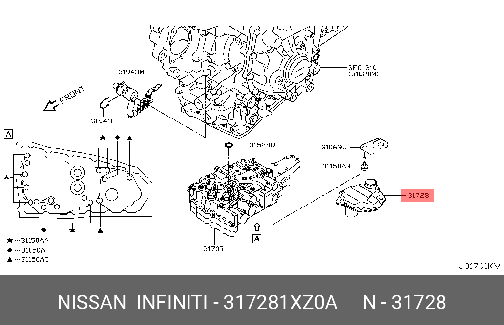 NISSAN 31728-1XZ0A 31728-1XZ0A,31728-1XZ0D,31728-1XA00,31728-1XF03 ...
