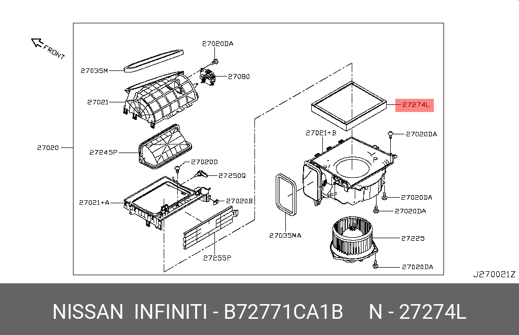 NISSAN B7277-1CA1B 27277-EG025,27277-AR225,27891-3YF0A