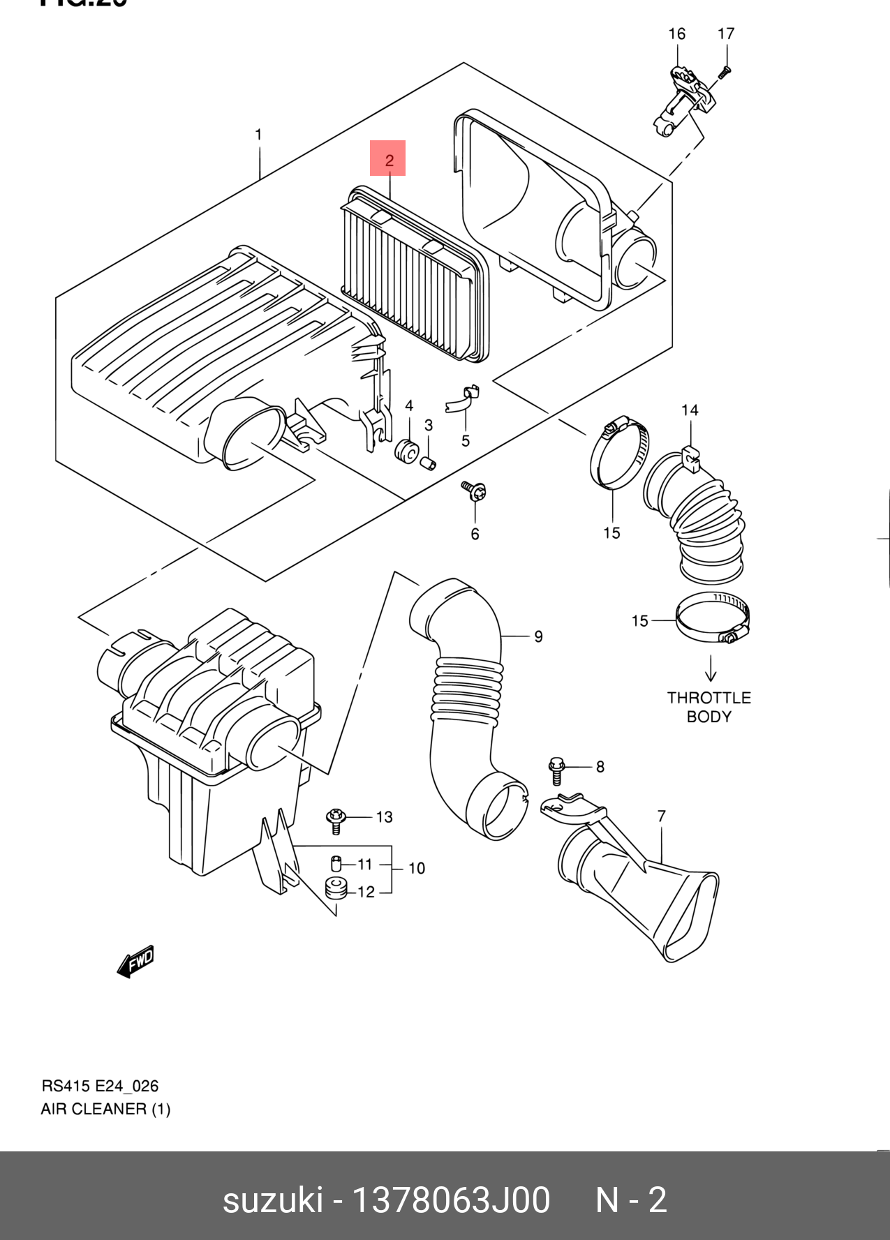 SUZUKI 13780-63J00 13780-63J00