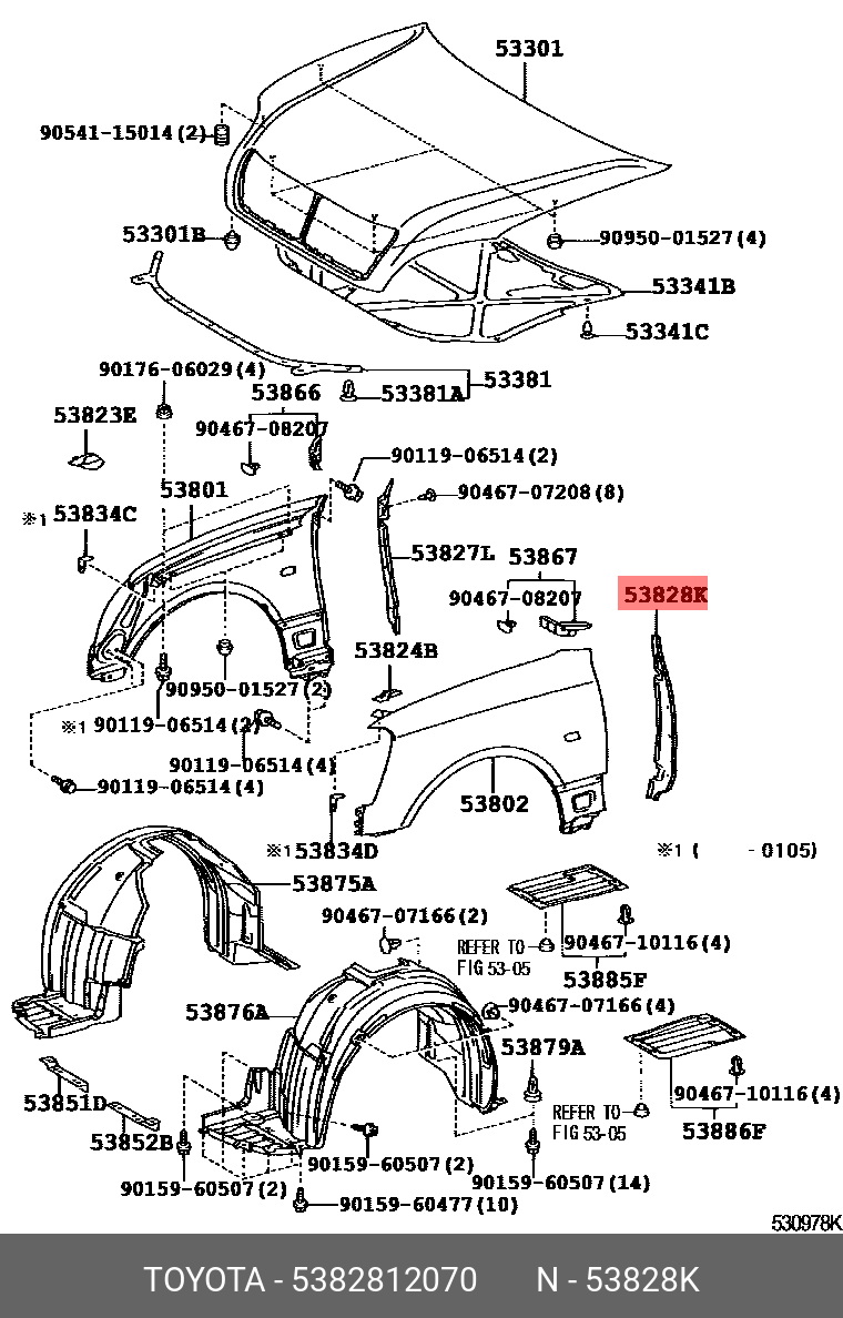 TOYOTA 5382812070 5382812070