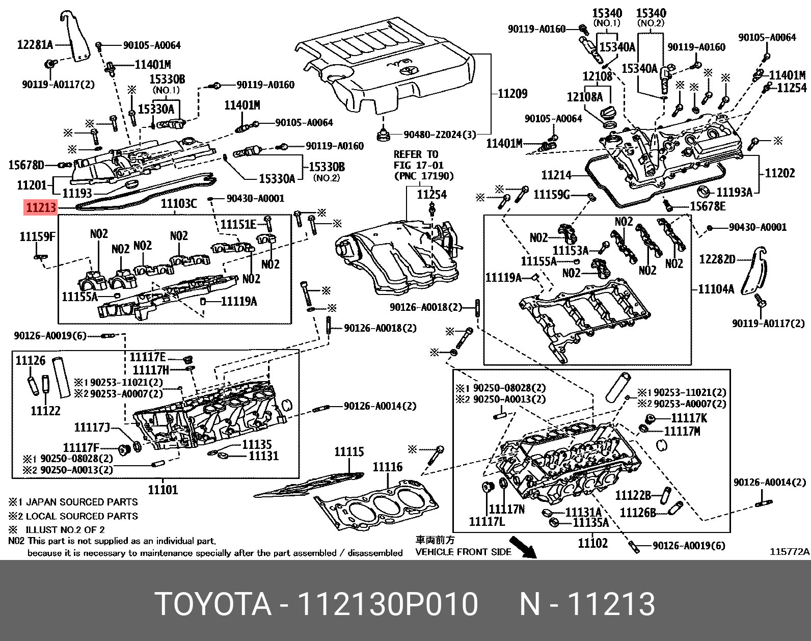 TOYOTA 11213-0P010 11213-31050