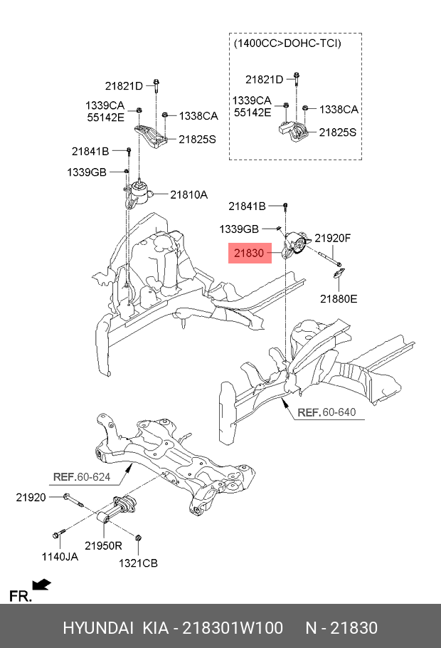 KIA 21830-1W100 21830-1R000,21830-A5000,21830-A5200,21830-A7000,21830-A7000