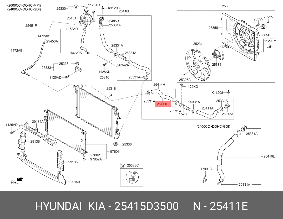 Hyundai / KIA 25415D3500 25415D3500