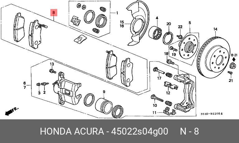 HONDA 45022-S04-G00 45022-SAA-E50,45022-S04-J00,45022-S2G-000