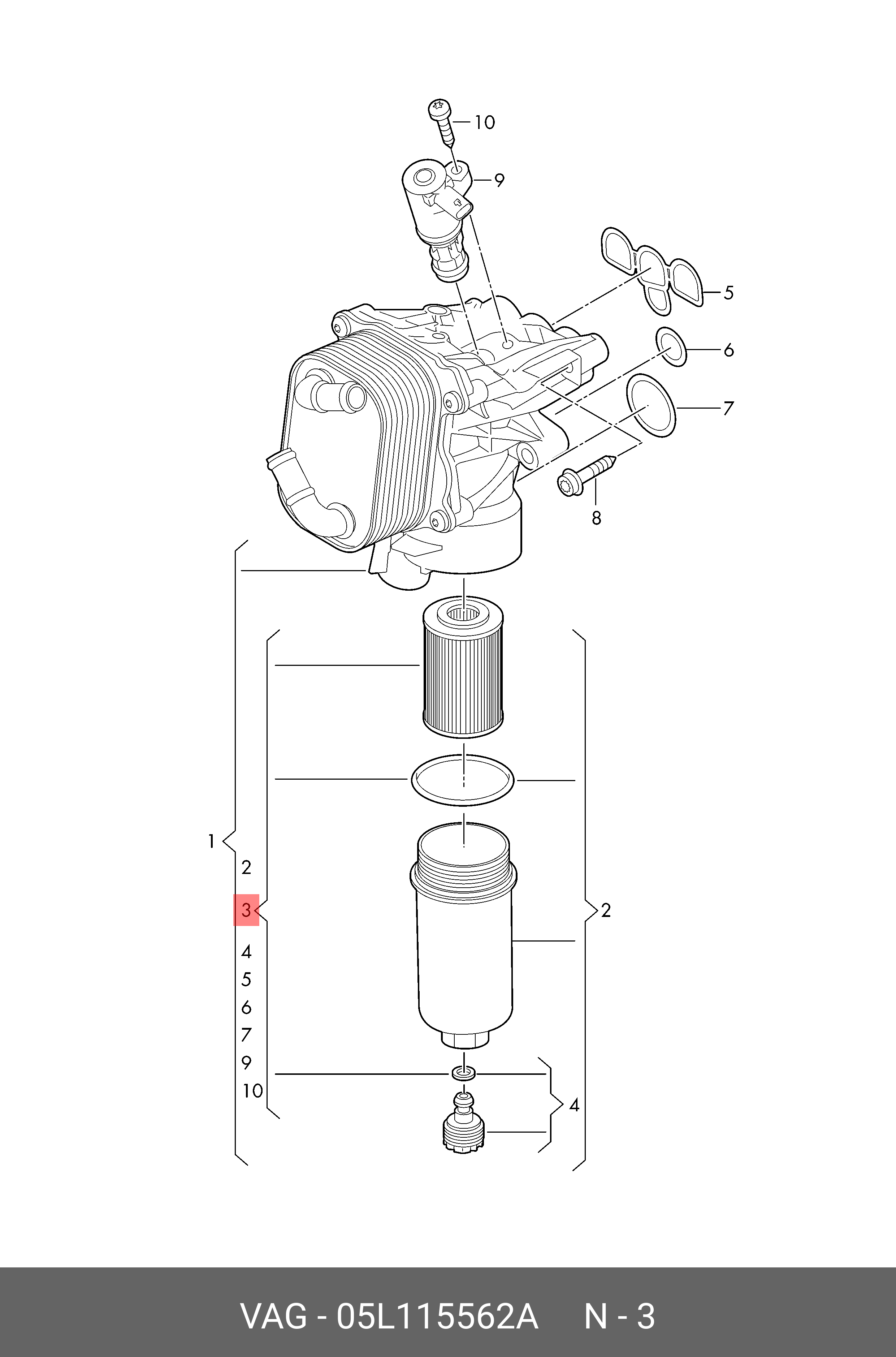VAG 05L 115 562 A 05L 115 562 A,5L 115 562 A