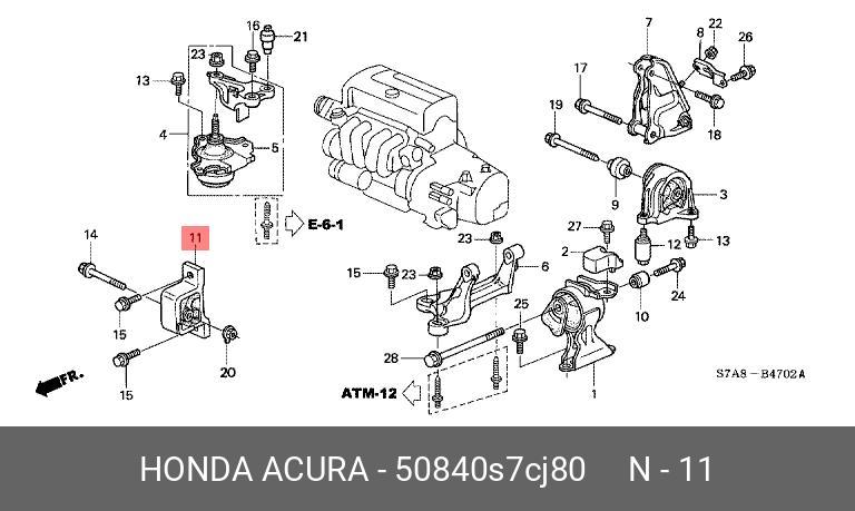 HONDA 50840-S7C-J80 50840-S7C-980,50840-SCA-980