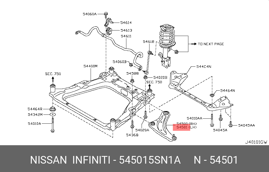 NISSAN 54501-5SN1A 54501-1KK0A,54501-1KA1B,54501-BA60A