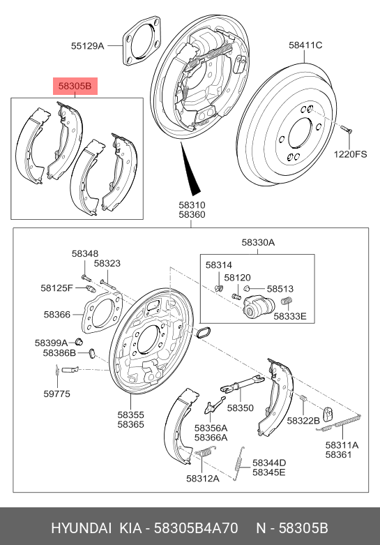 HYUNDAI 58305-B4A70 58305-B4A70,58305-0UA00