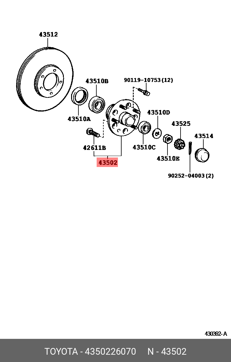 TOYOTA 4350226070 4350226070