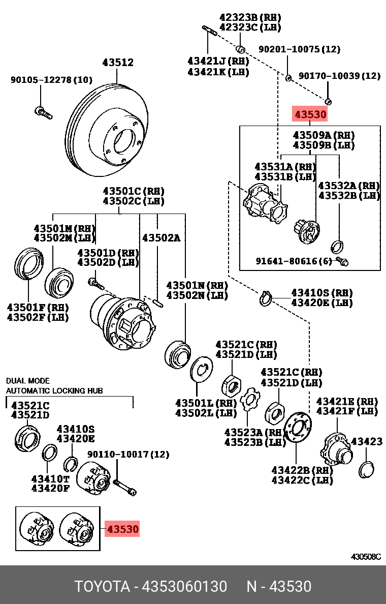 TOYOTA 4353060130 4353060130