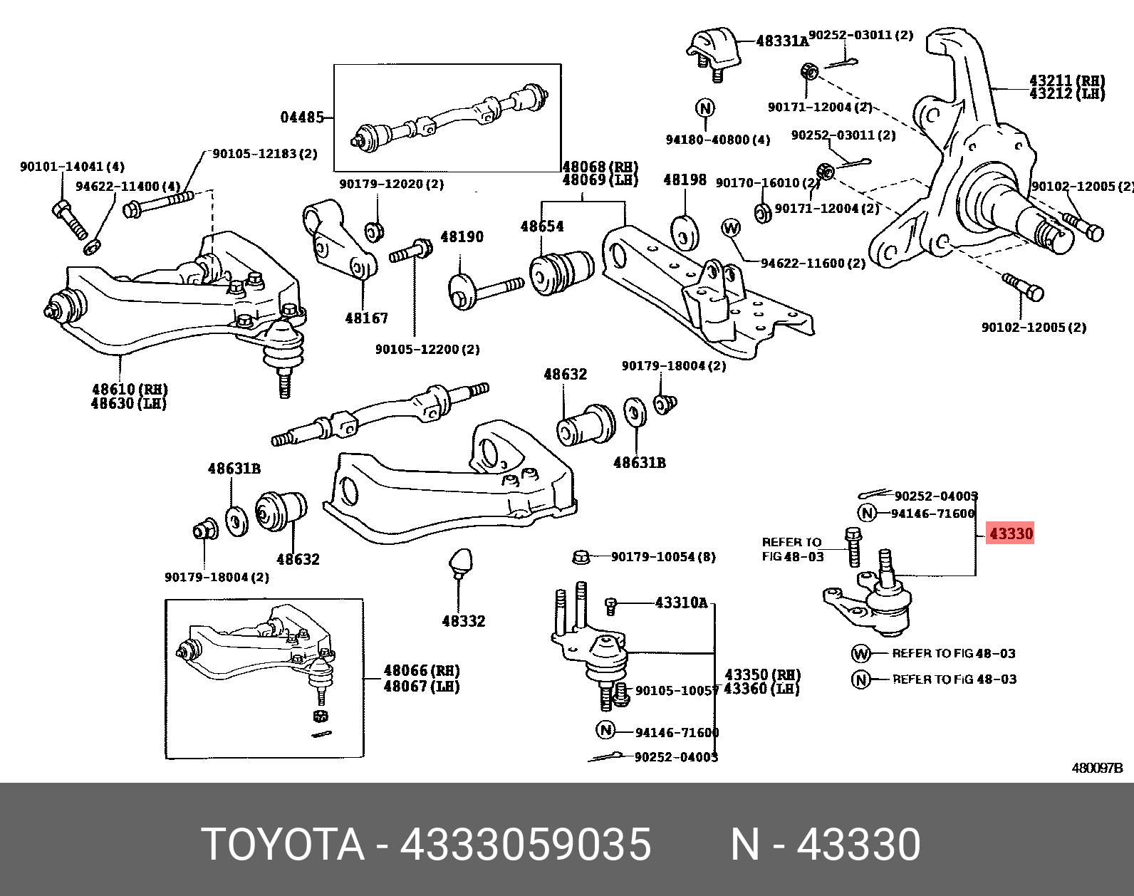 TOYOTA 43330-59035 43330-59035,43330-59036,43330-59045
