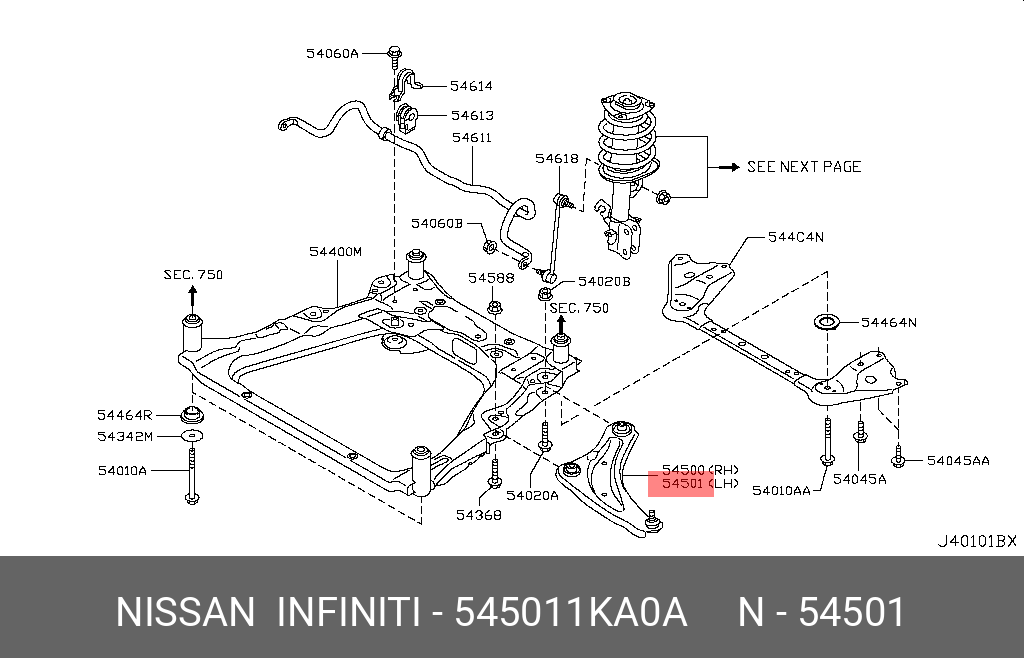 NISSAN 54501-1KA0A 54501-1KK0A,54501-1KA1B,54501-BA60A