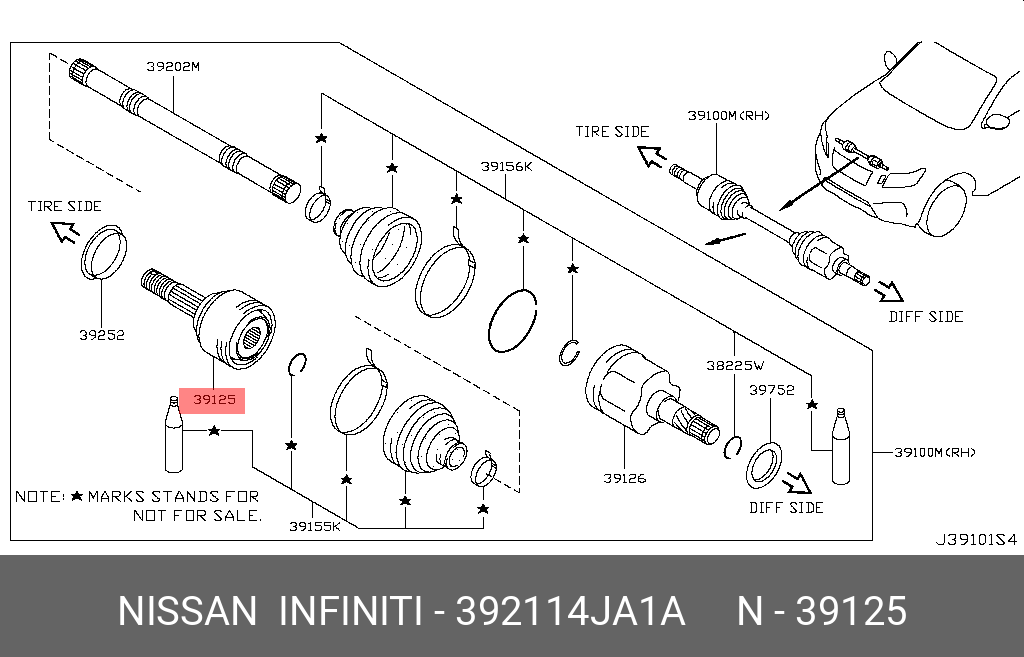 NISSAN 39211-4JA1A 39211-4JA1A