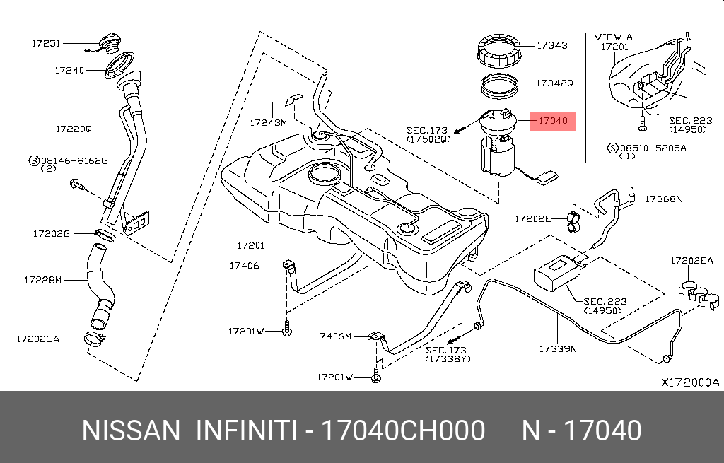 NISSAN 17040-CH000 17040-CH000,17040-9EH0C,17040-9EH0B