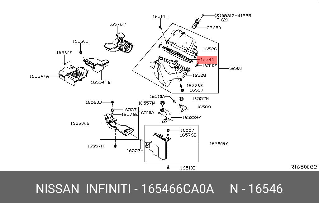 NISSAN 16546-6CA0A 16546-6CA0B,16546-6CB0A