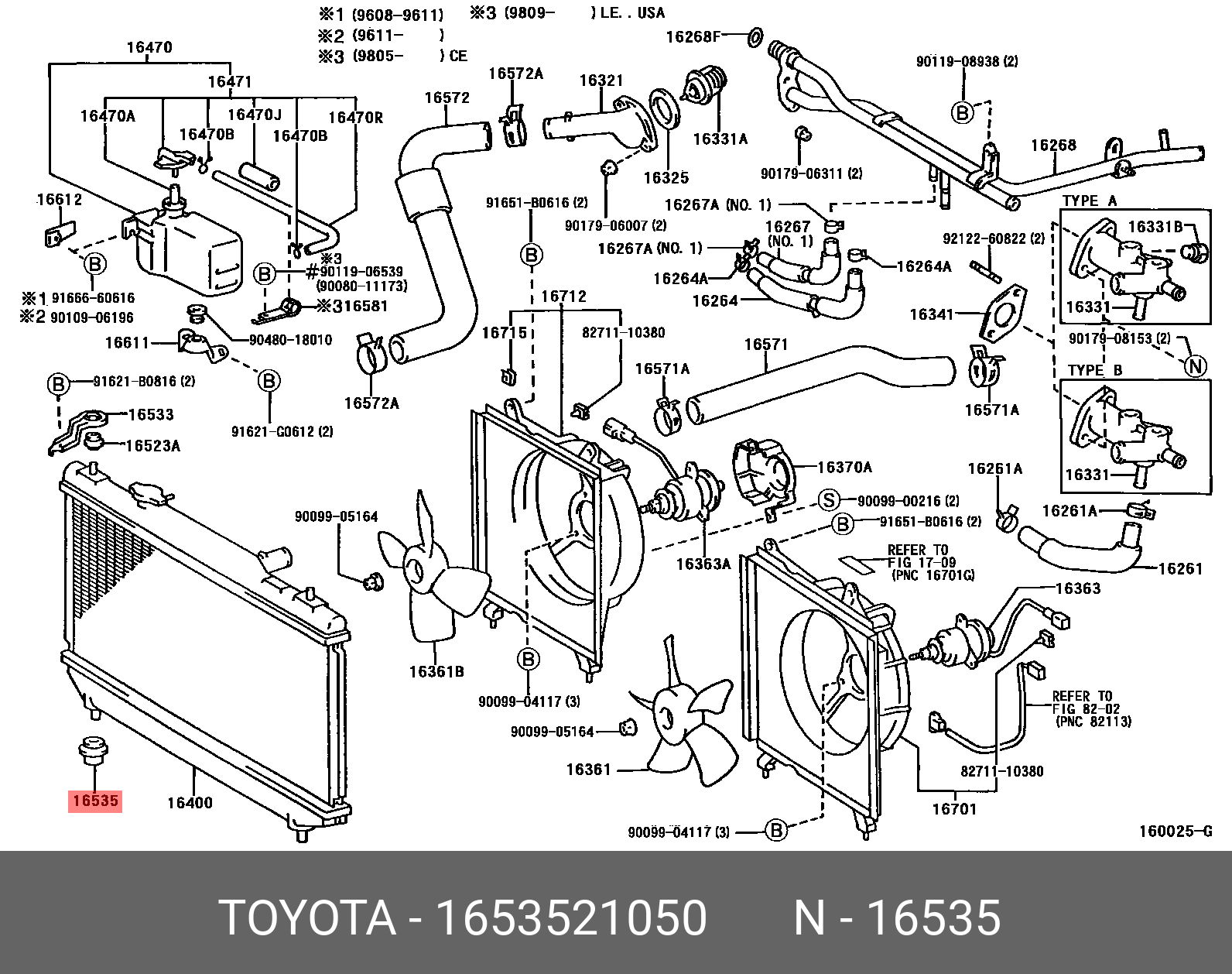 TOYOTA 16535-21050 16535-0D050,16535-21050