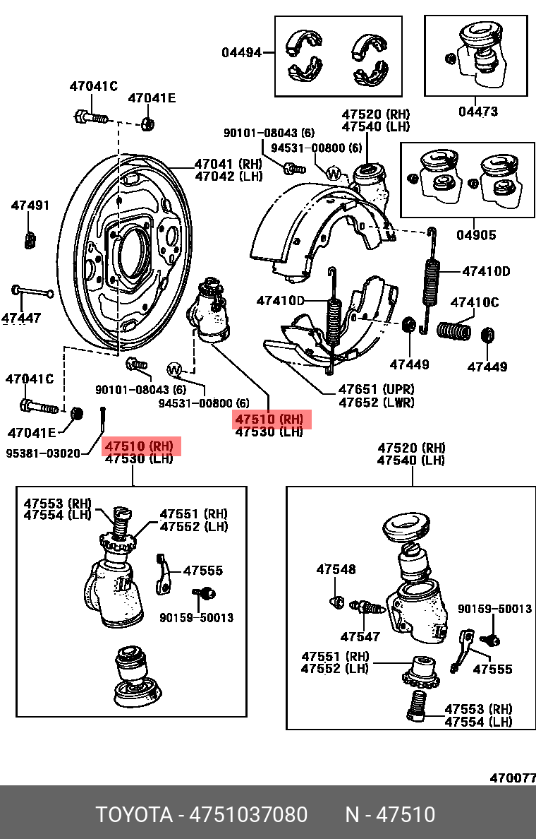 TOYOTA 47510-37080 47510-37080