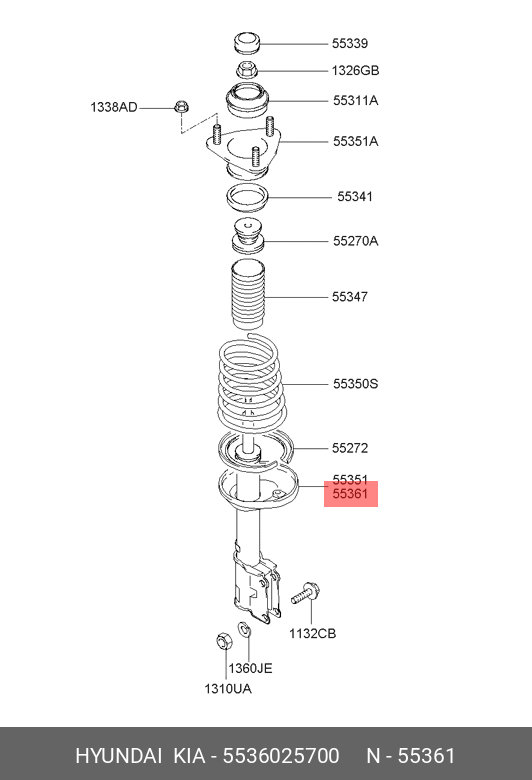 HYUNDAI 55360-25700 55360-25101,55360-25700,55360-25001