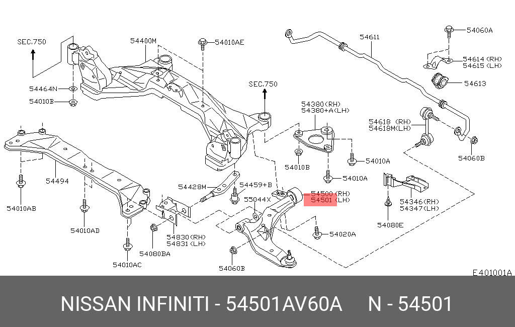 NISSAN 54501-AV60A 54501-AV605,54501-AU010