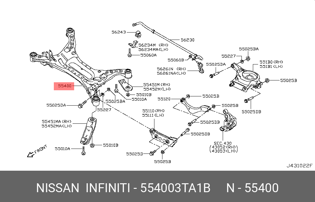 NISSAN 55400-3TA1B 55400-3TA1B