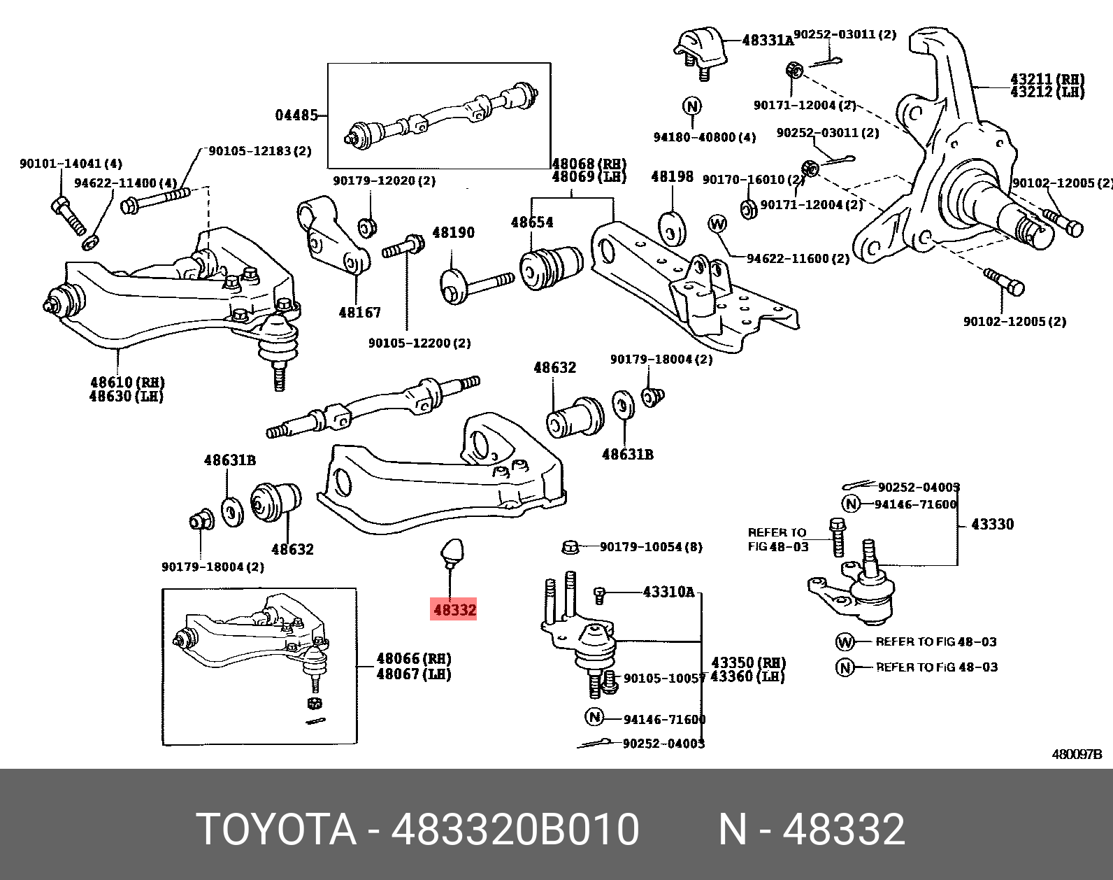 TOYOTA 48332-0B010 48332-35020