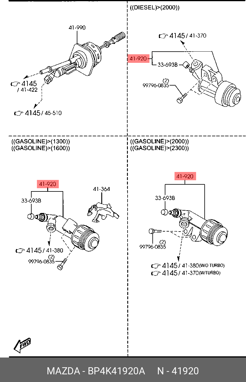 MAZDA BP4K-41-920A BP4K-41-920A,BP4K-41-920B,BP4K-41-920C,BP4K-41-92X ...