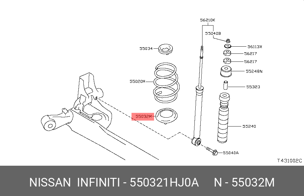 NISSAN 55032-1HJ0A 55032-1HJ0A