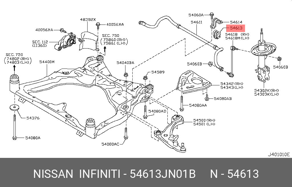 NISSAN 54613-JN01B 54613-JN01B,54613-JN20A,54613-1AA0B