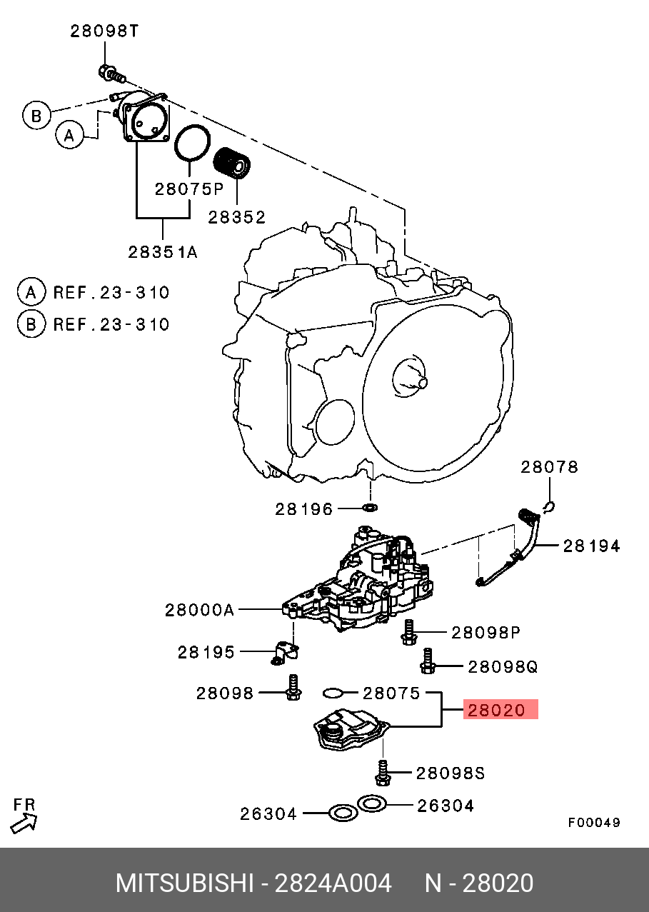 MITSUBISHI 2824A004 2824A007,5191890AA,05191 890AA,31728-1XF02