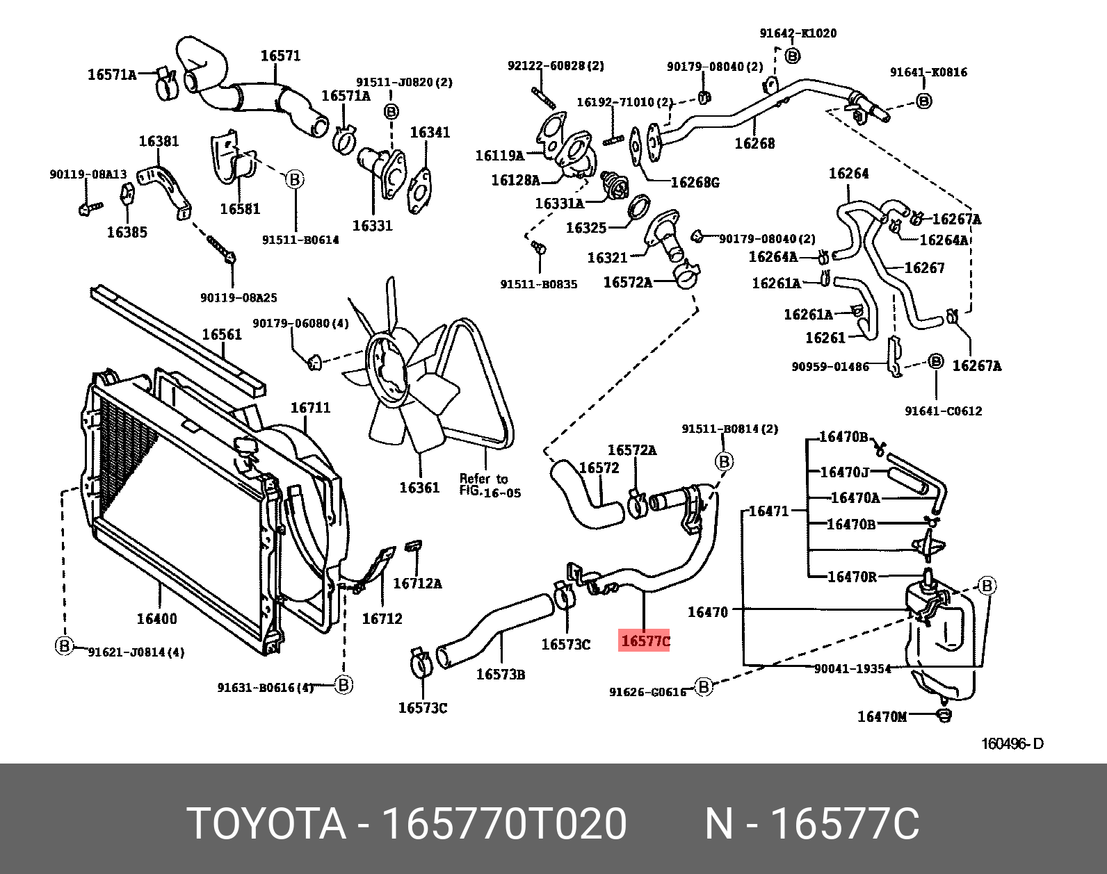 TOYOTA 165770T020 165770T020