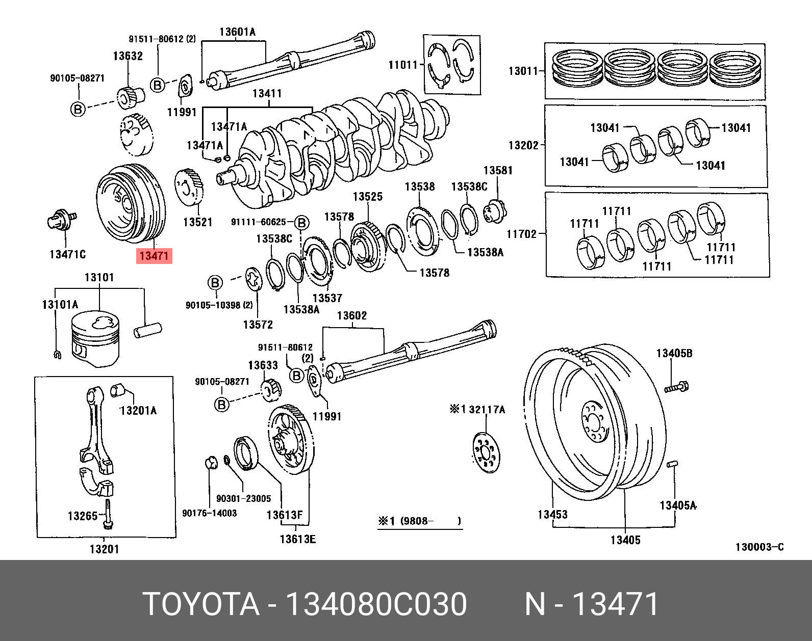 TOYOTA 134080C030 13408-75050