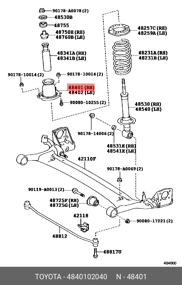 TOYOTA 48401-02040 48401-02060,48401-02070
