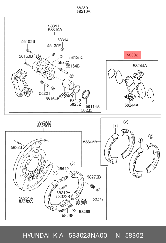 Hyundai / KIA 583023NA00 58302-2WA70