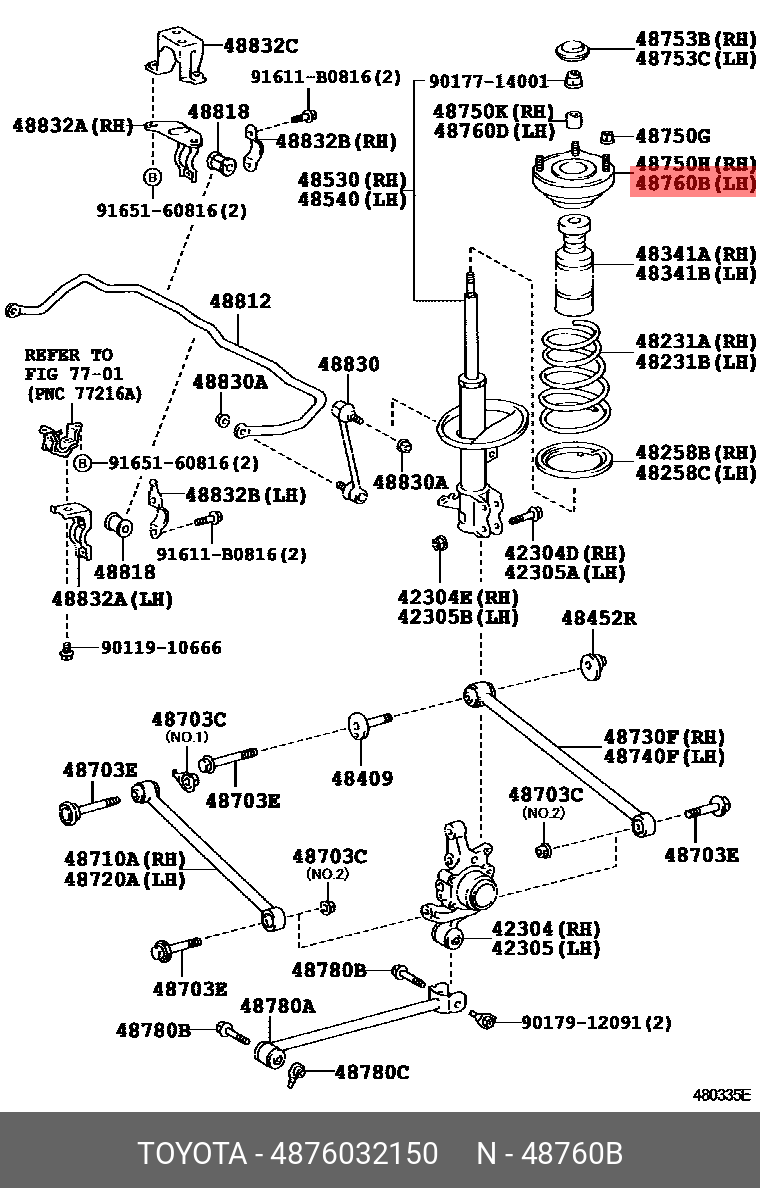 TOYOTA 48760-32150 48760-32150