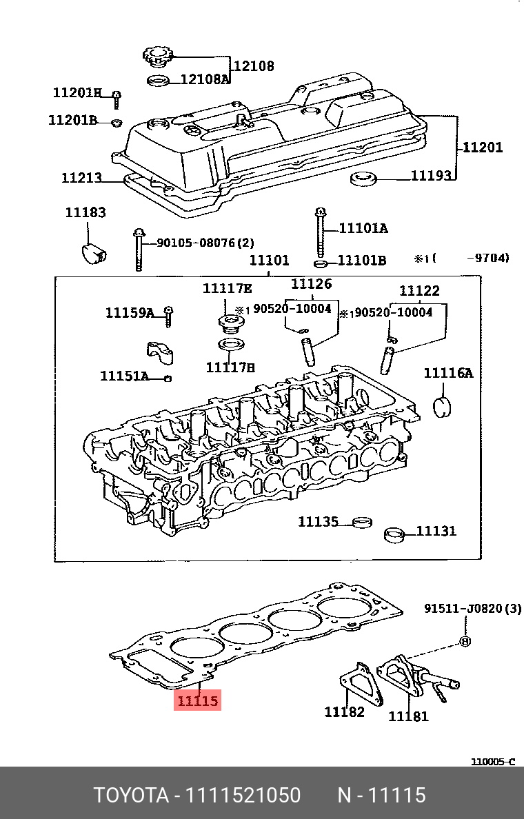 TOYOTA 11115-21050 11115-21030,11115-21040,11115-21050