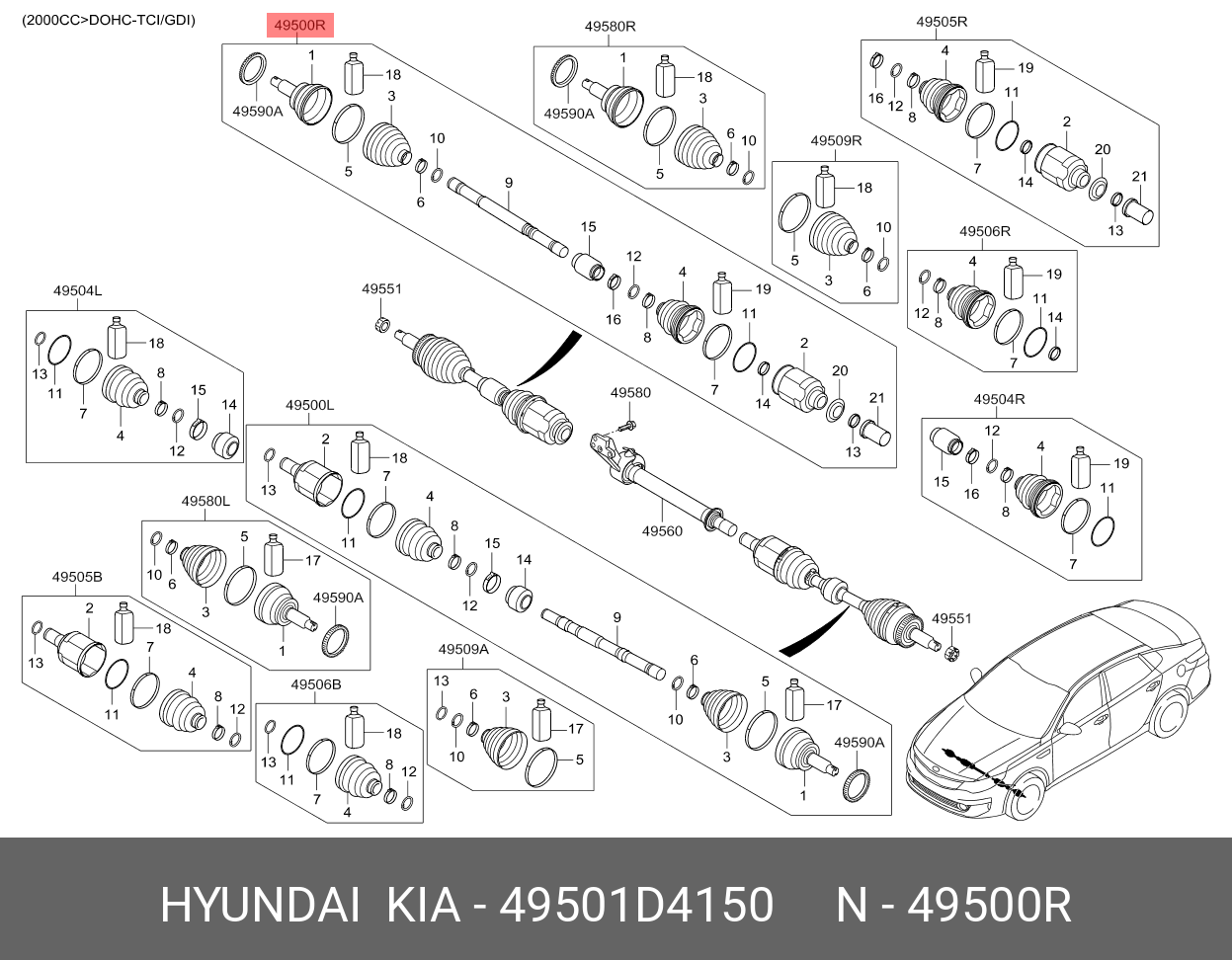 Hyundai / KIA 49501-D4150 49501-D4150,49501-D4150,49501-D4150
