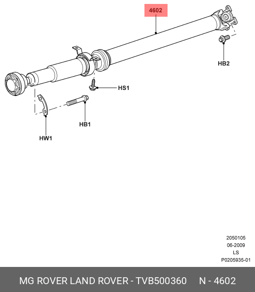 LAND ROVER TVB500360 TVB500360