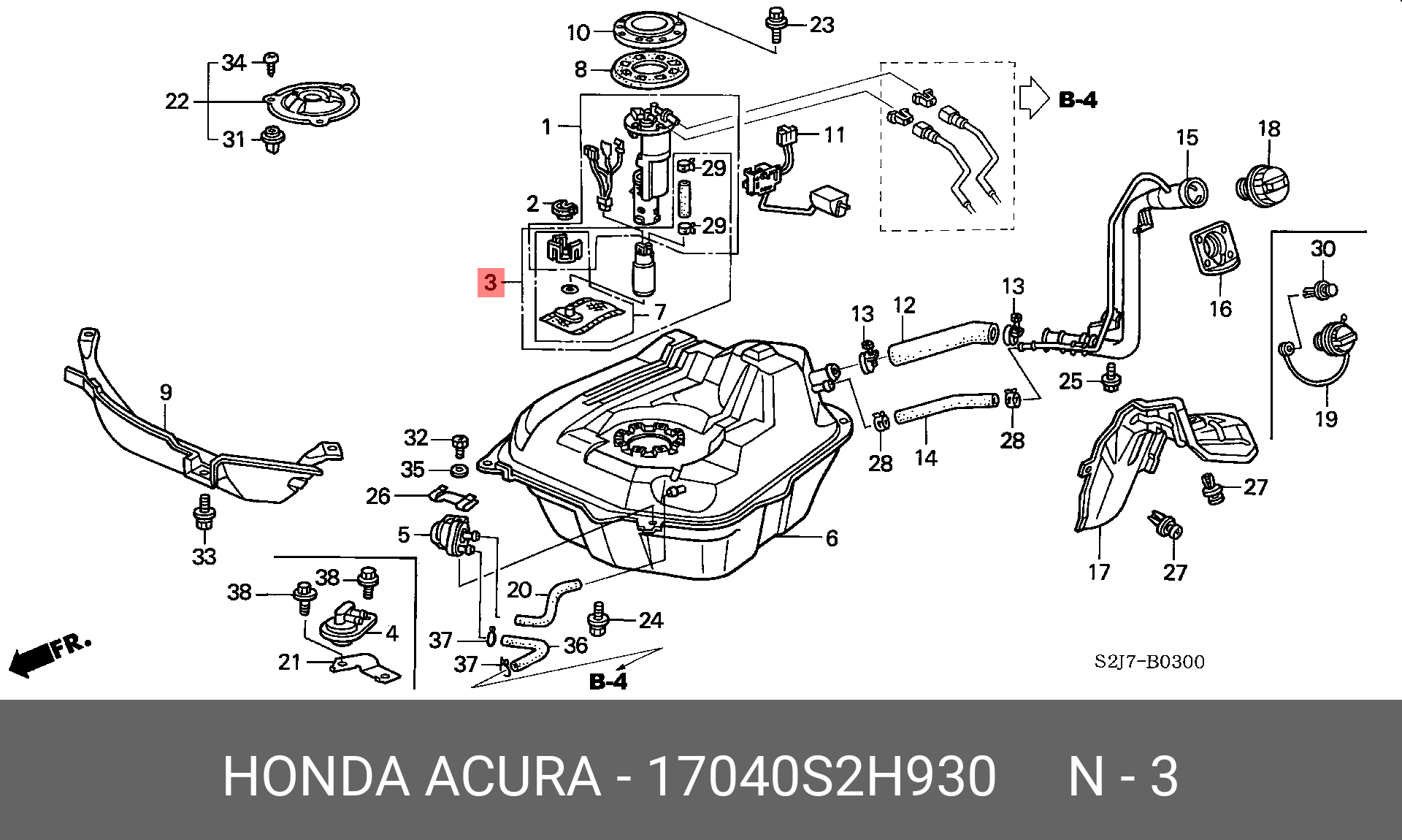 HONDA 17040-S2H-930 17040-SAA-000,17040-S9A-000,17040-S5A-930
