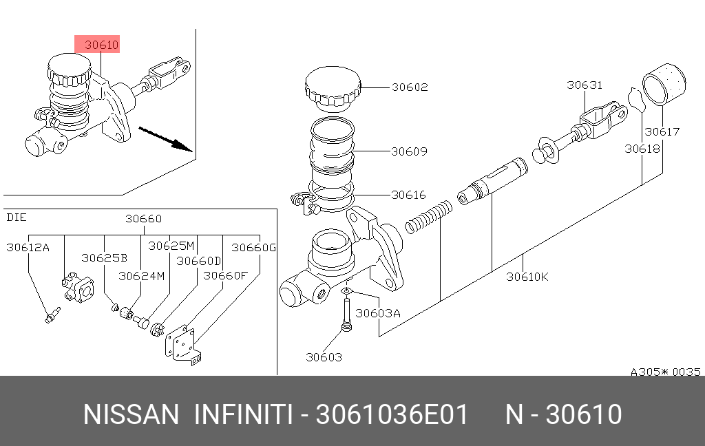 NISSAN 30610-36E01 30610-03E00,30610-13E00,30610-28E00,30610-28E01 ...